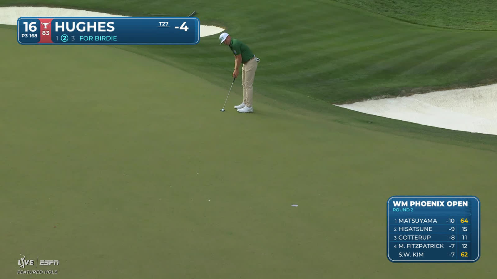 Mackenzie Hughes | Round 2 | 16th hole | Shot 2 | 2026 WM Phoenix Open