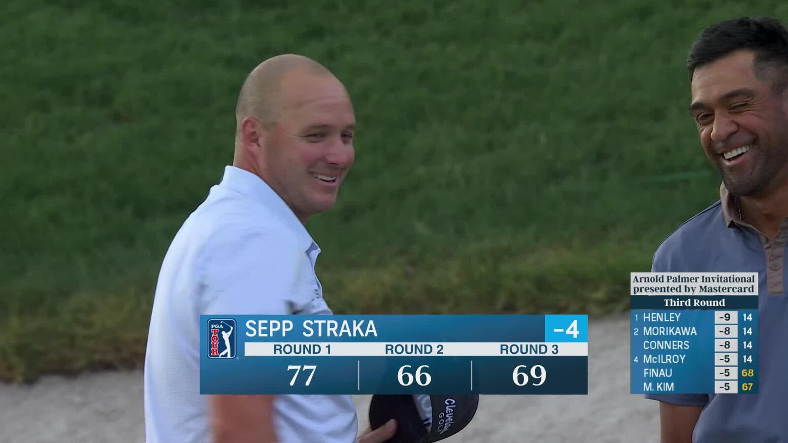Sepp Straka | Round 3 | 18th hole | Shot 4 | 2025 Arnold Palmer ...