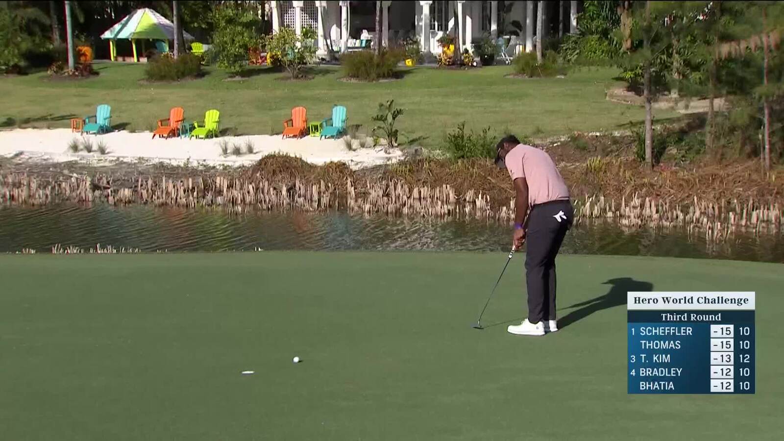 Sahith Theegala | Round 3 | 12th hole | Shot 3 | 2024 Hero World Challenge