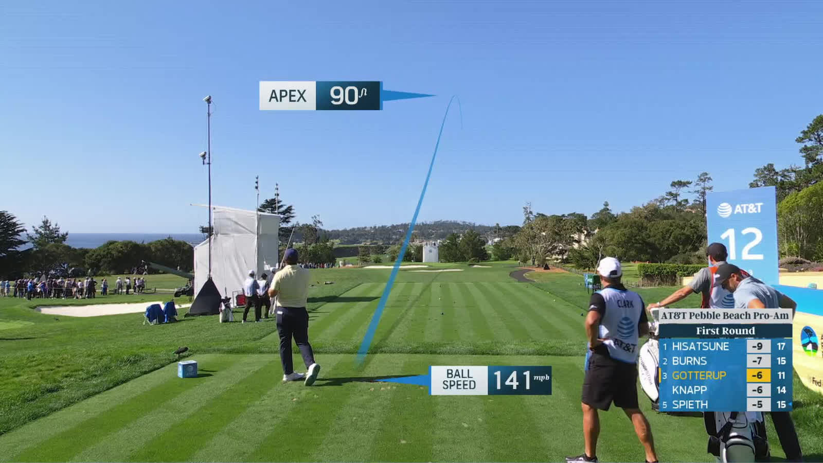 Chris Gotterup | Round 1 | 12th hole | Shot 1 | 2026 AT&T Pebble Beach