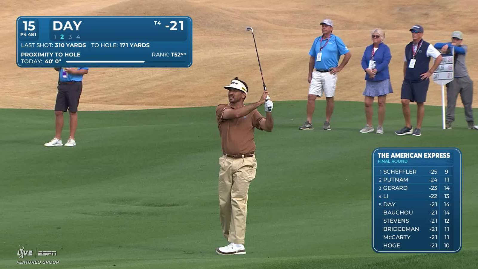 Jason Day | Round 4 | 15th hole | Shot 2 | 2026 The American Express
