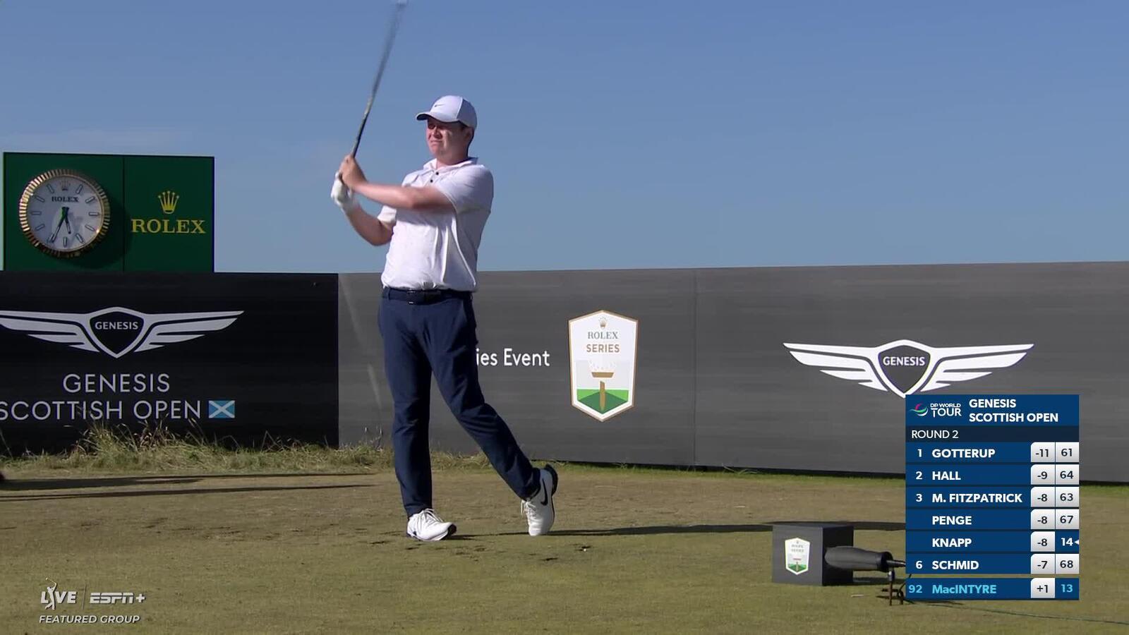 Robert MacIntyre | Round 2 | 14th hole | Shot 1 | 2025 Genesis Scottish ...