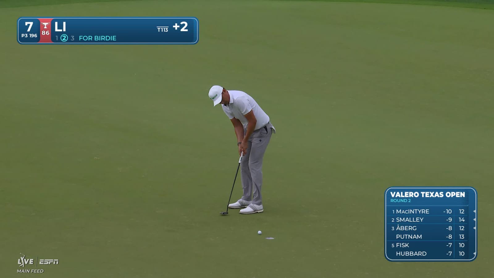 Haotong Li | Round 2 | 7th hole | Shot 2 | 2026 Valero