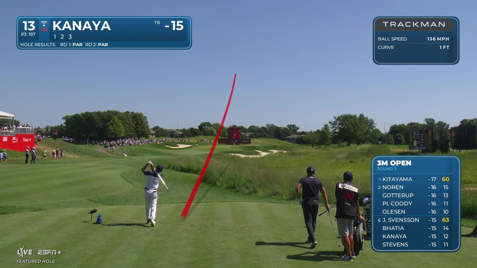 Takumi Kanaya | Round 3 | 13th hole | Shot 1 | 2025 3M Open