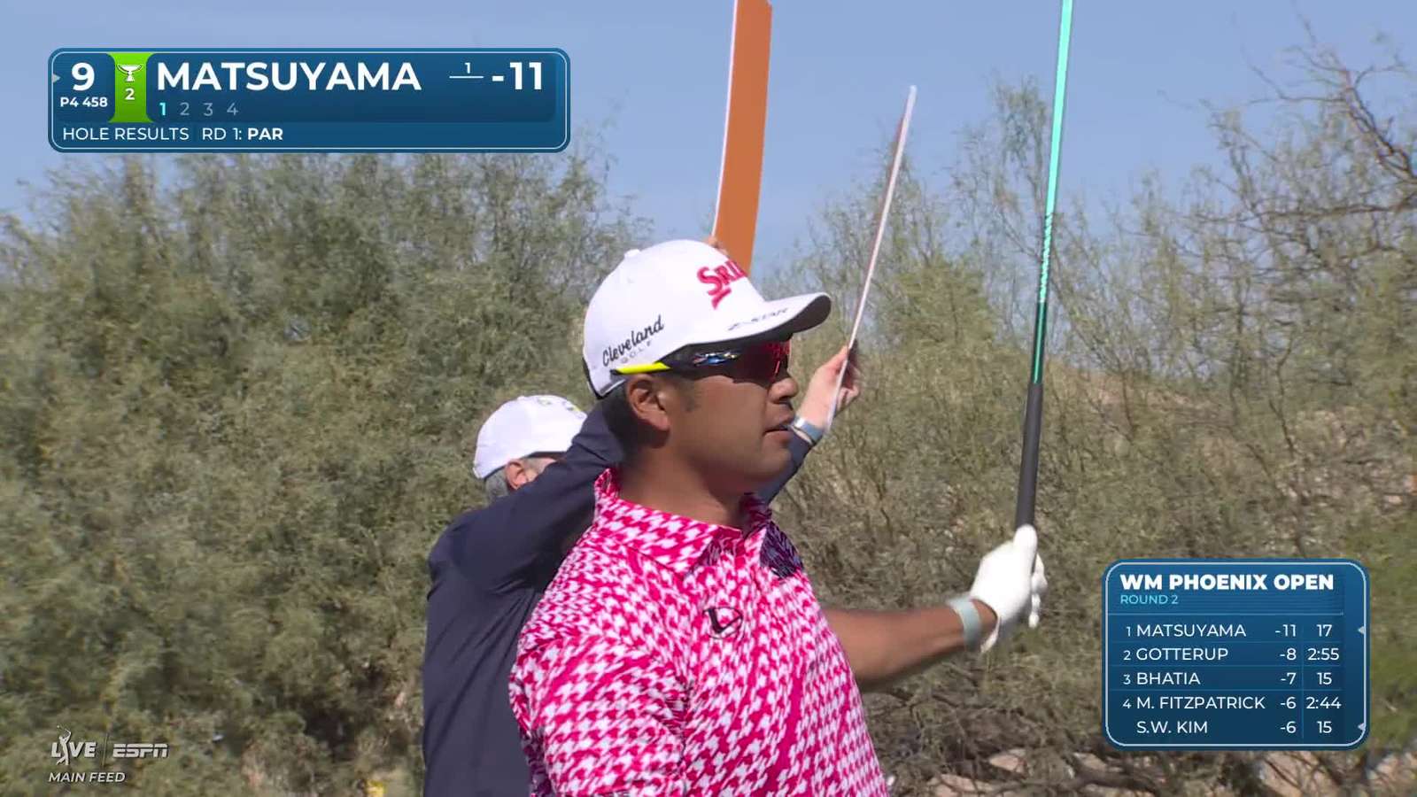 Hideki Matsuyama | Round 2 | 9th hole | Shot 1 | 2026 WM Phoenix Open