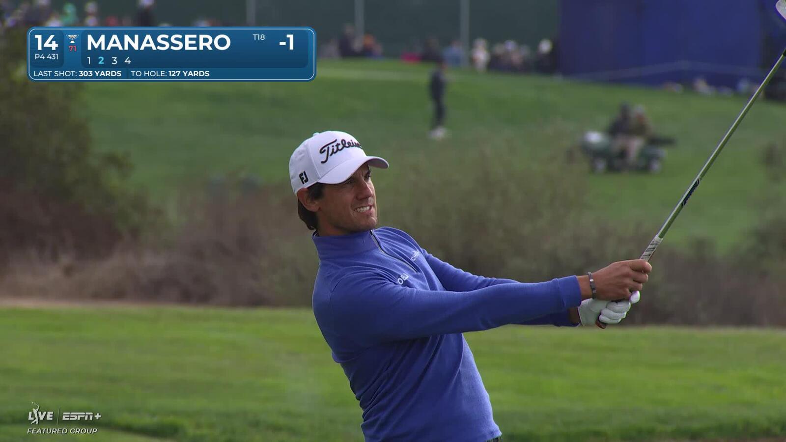 Matteo Manassero | Round 4 | 14th hole | Shot 2 | 2025 Farmers