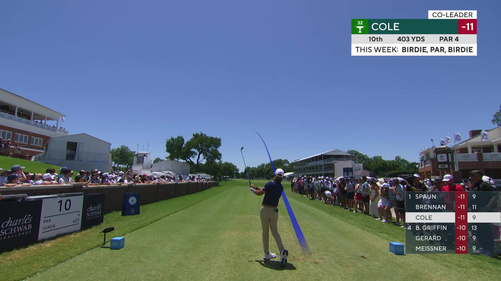 Eric Cole | Round 4 | 10th hole | Shot 1 | 2026 Charles Schwab