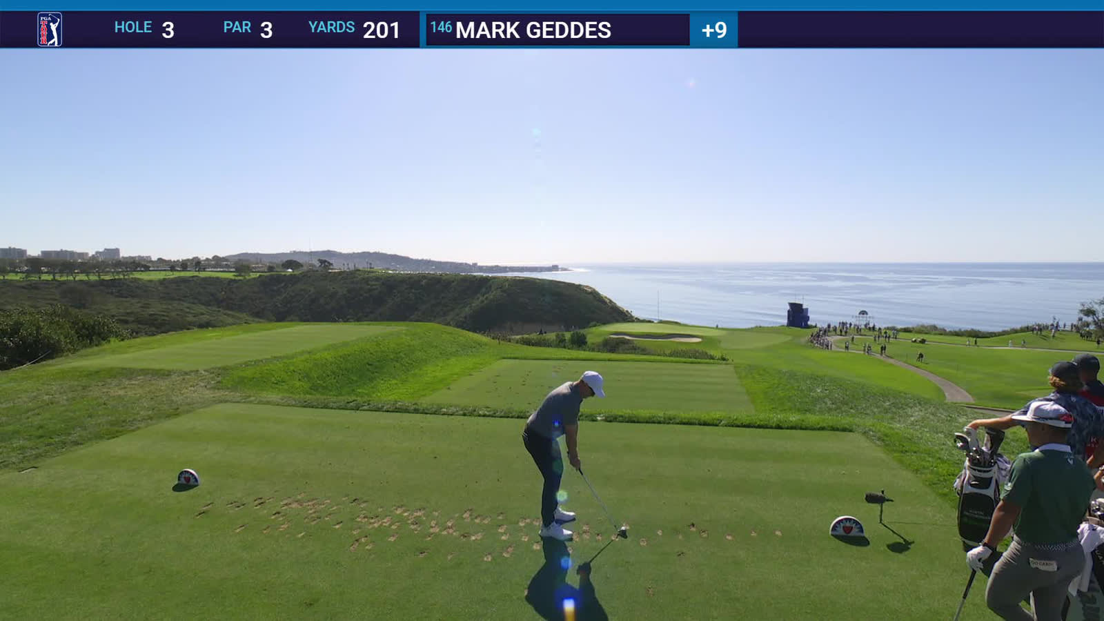 Mark Geddes | Round 2 | 3rd hole | Shot 1 | 2026 Farmers