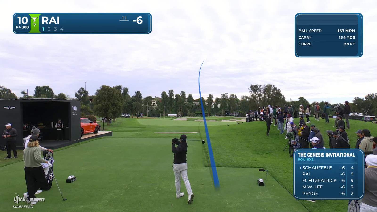 Aaron Rai | Round 2 | 10th hole | Shot 1 | 2026 The Genesis