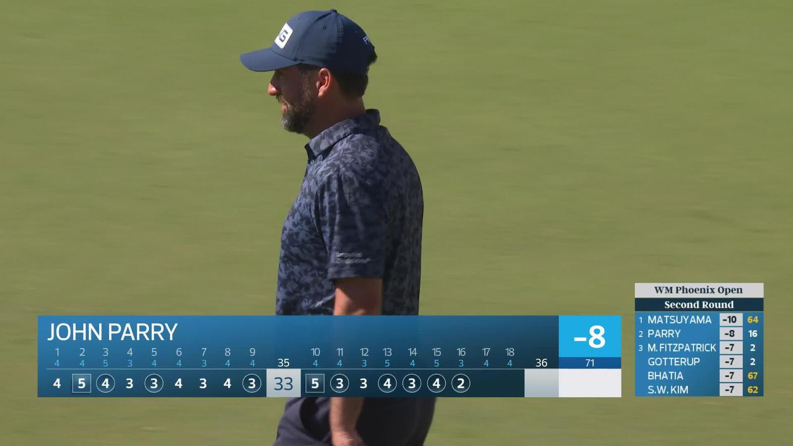 John Parry hits 167-yard tee shot to 5 feet, sets up birdie on No. 16 ...