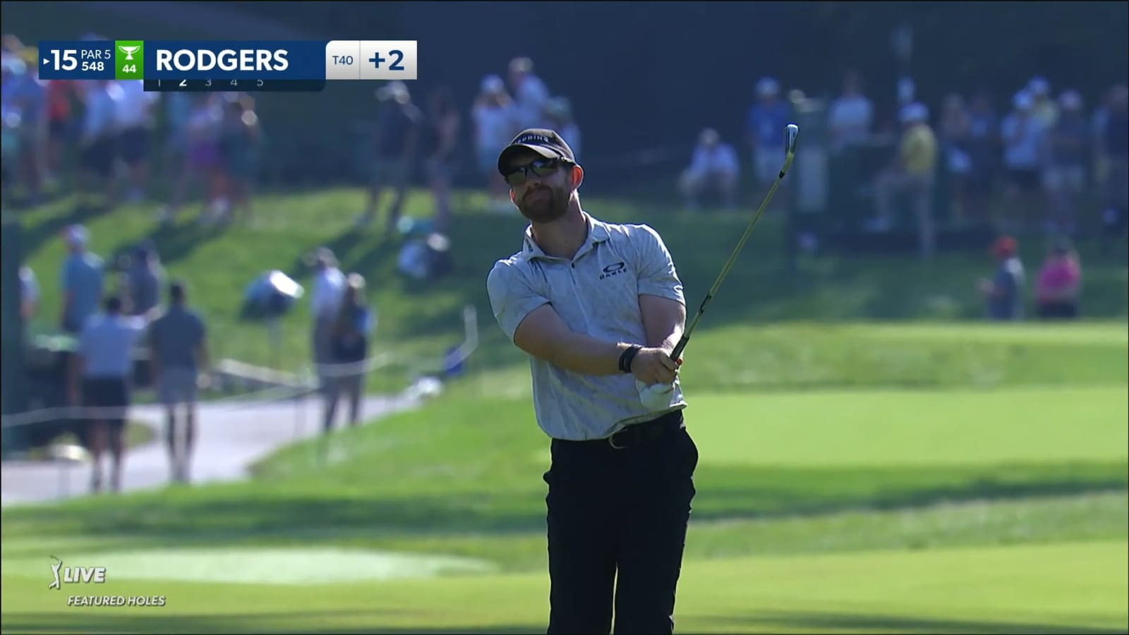 Patrick Rodgers reaches in two with beautiful approach at the Memorial