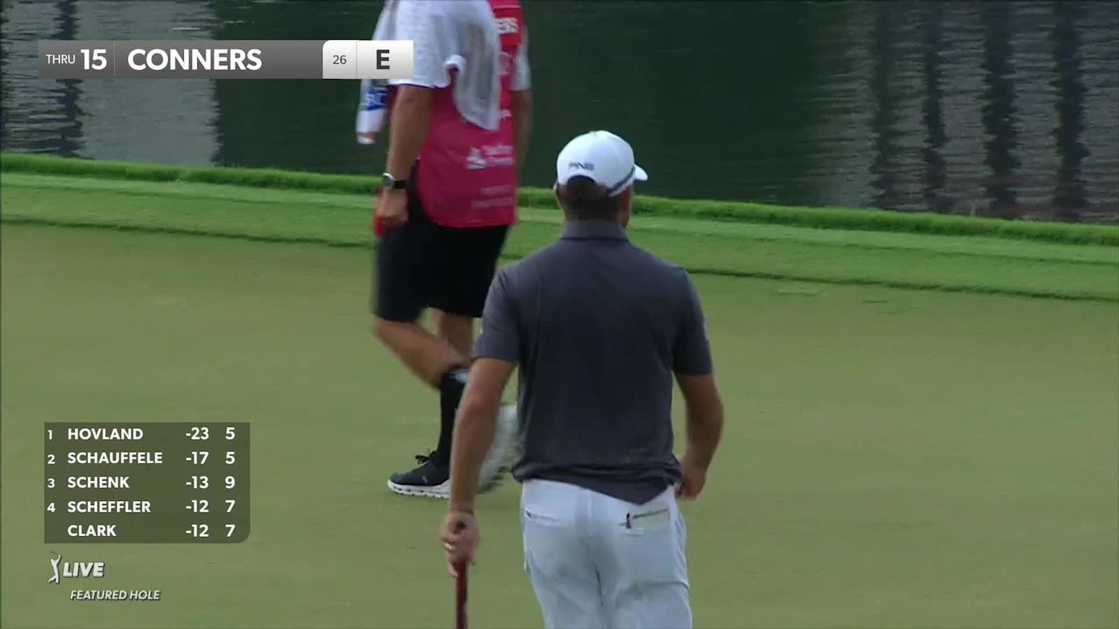 Corey Conners sinks a 27-foot birdie putt on No. 15 at TOUR Championship
