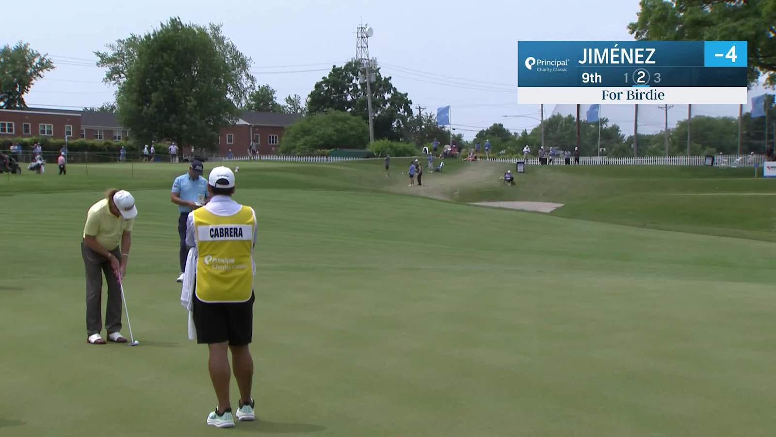 Miguel Angel Jiménez makes birdie putt on No. 9 at Principal Charity ...