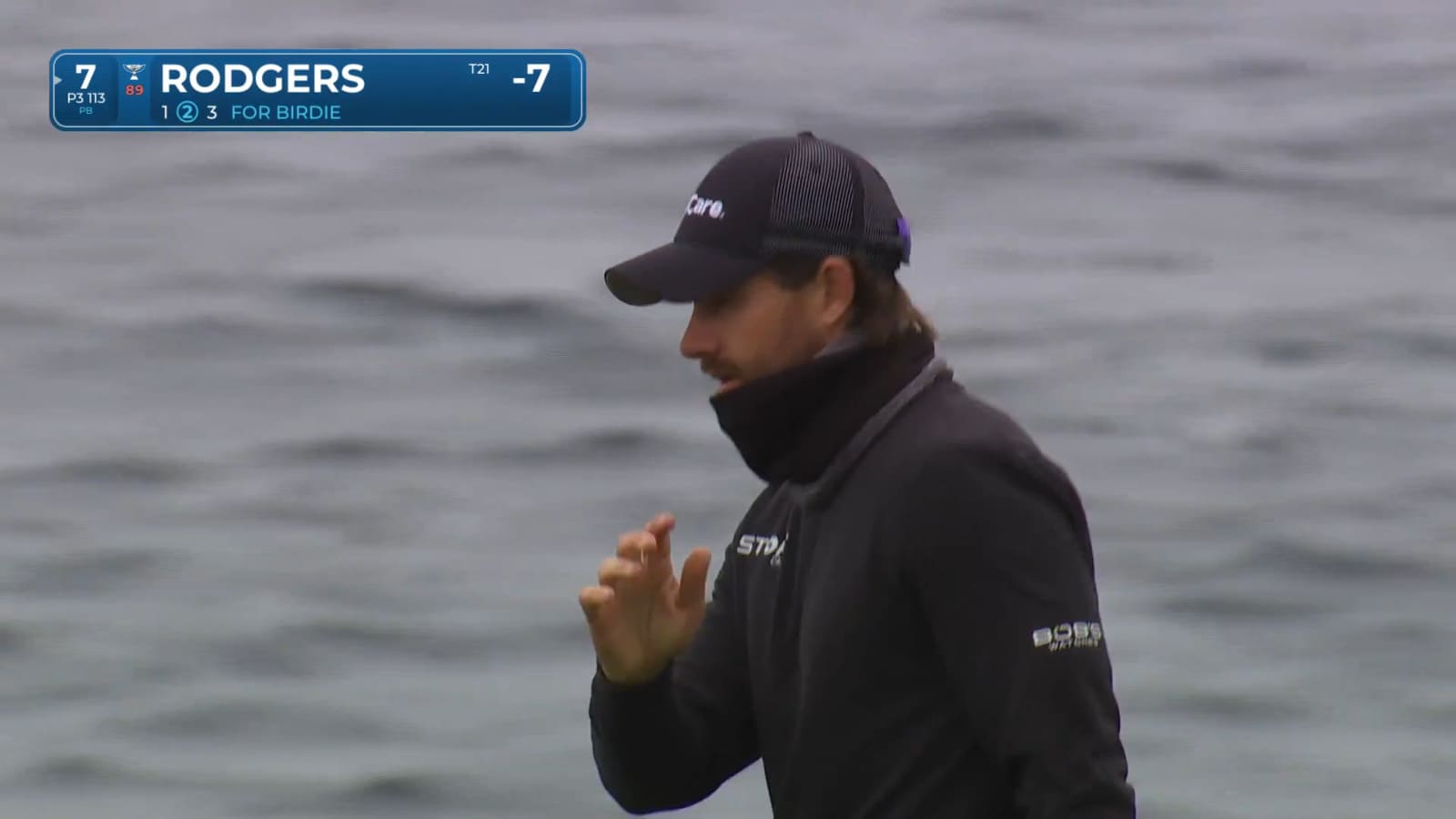 Patrick Rodgers sinks a 32-foot birdie putt at AT&T Pebble Beach