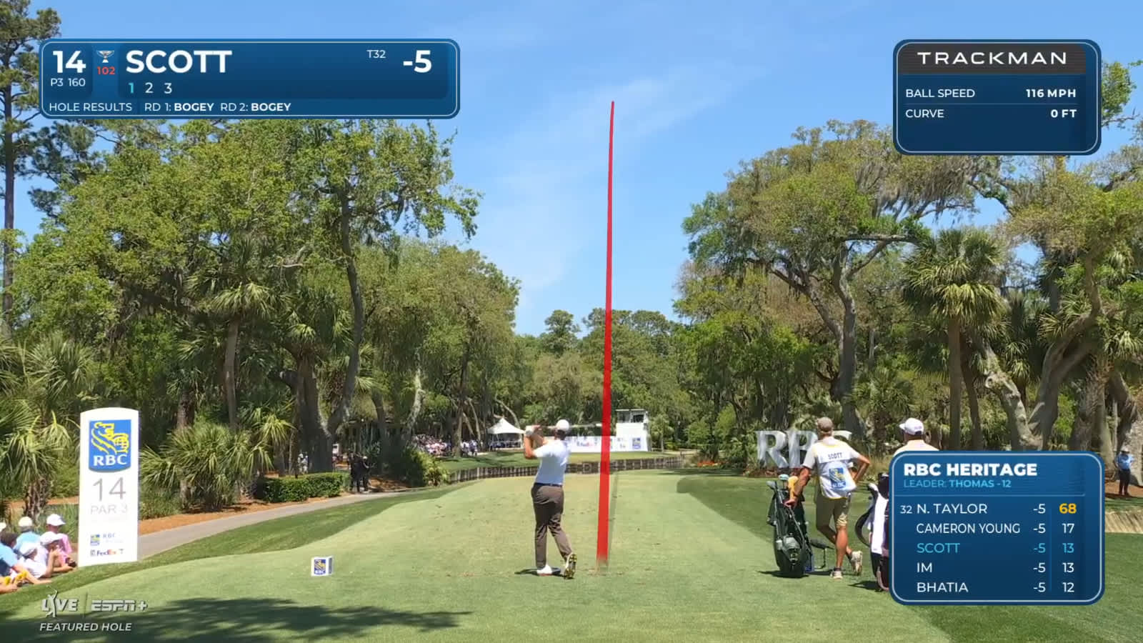 Adam Scott's aggressive tee shot sets up birdie at RBC Heritage