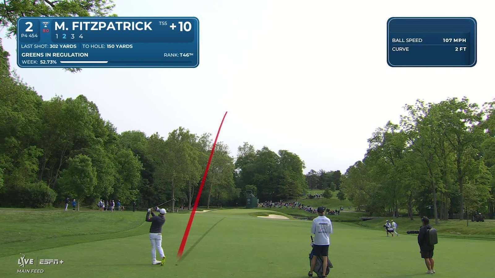 Matt Fitzpatrick dials approach to set up birdie at the Memorial