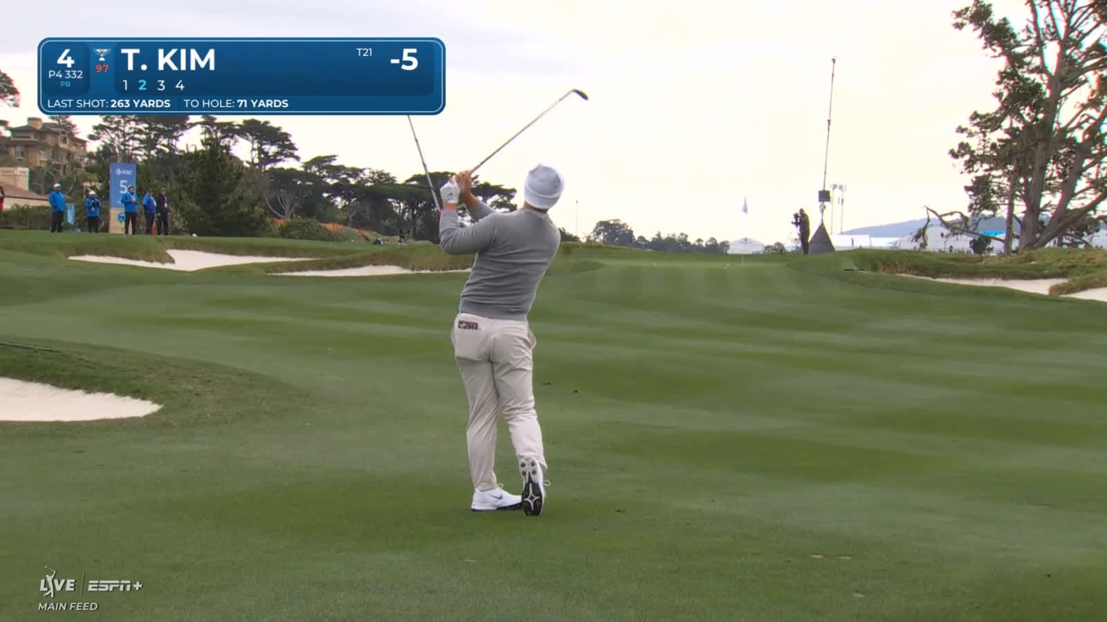 Tom Kim spins approach to yield birdie at AT&T Pebble Beach