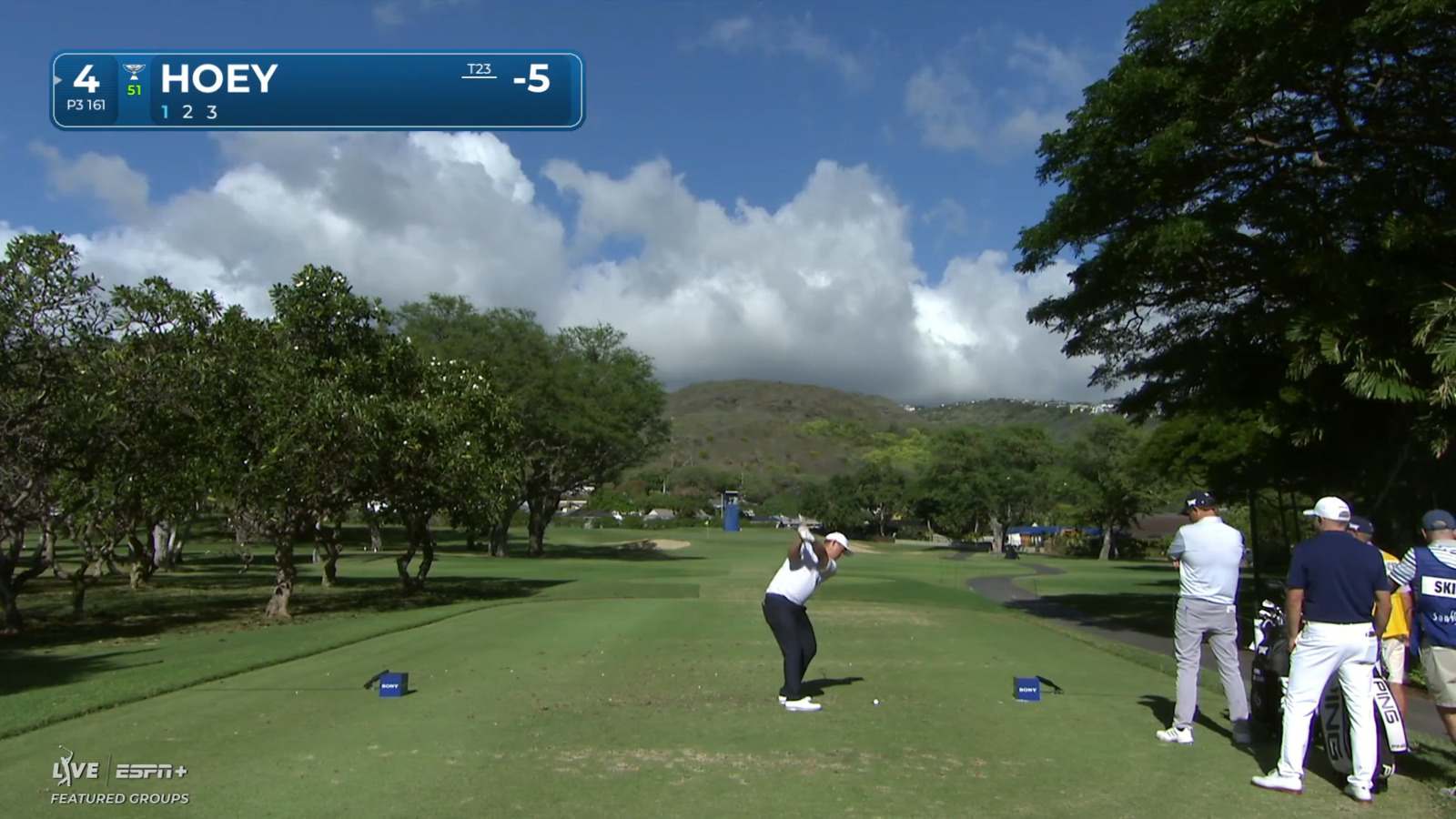 Rico Hoey leaves tee shot within feet of the pin and birdies at Sony Open