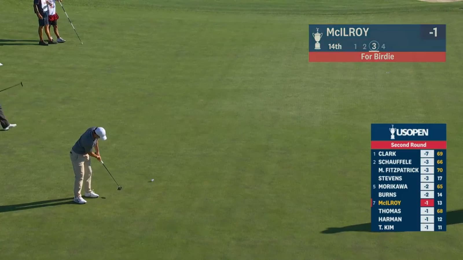 Rory McIlroy drains 42-foot birdie in Round 2 of U.S. Open