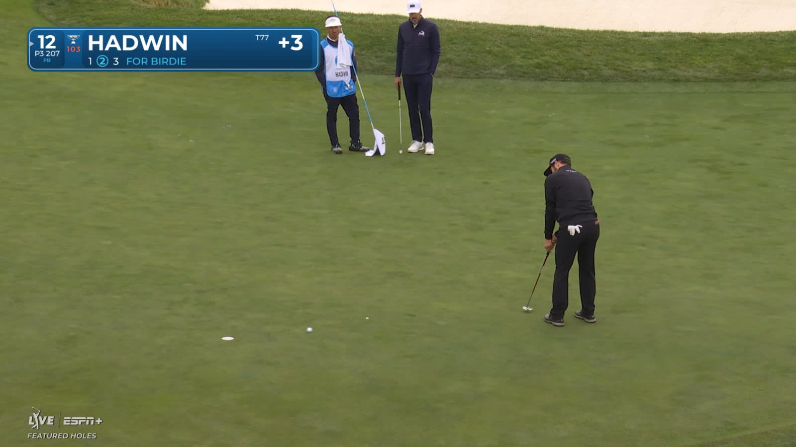 Adam Hadwin pours in 10-footer for birdie at AT&T Pebble Beach
