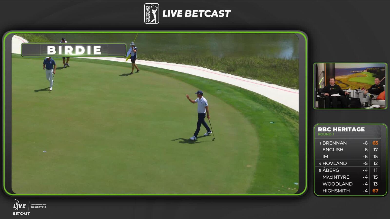 Nick Taylor sinks a 23-foot birdie putt on No. 17 at RBC Heritage