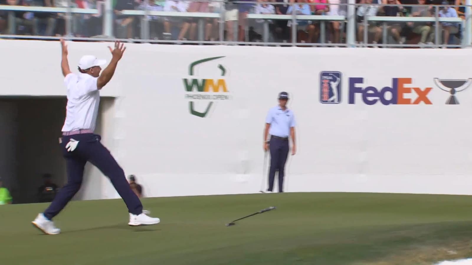Ben Silverman sinks a 32-foot birdie putt on No. 16 at WM Phoenix Open
