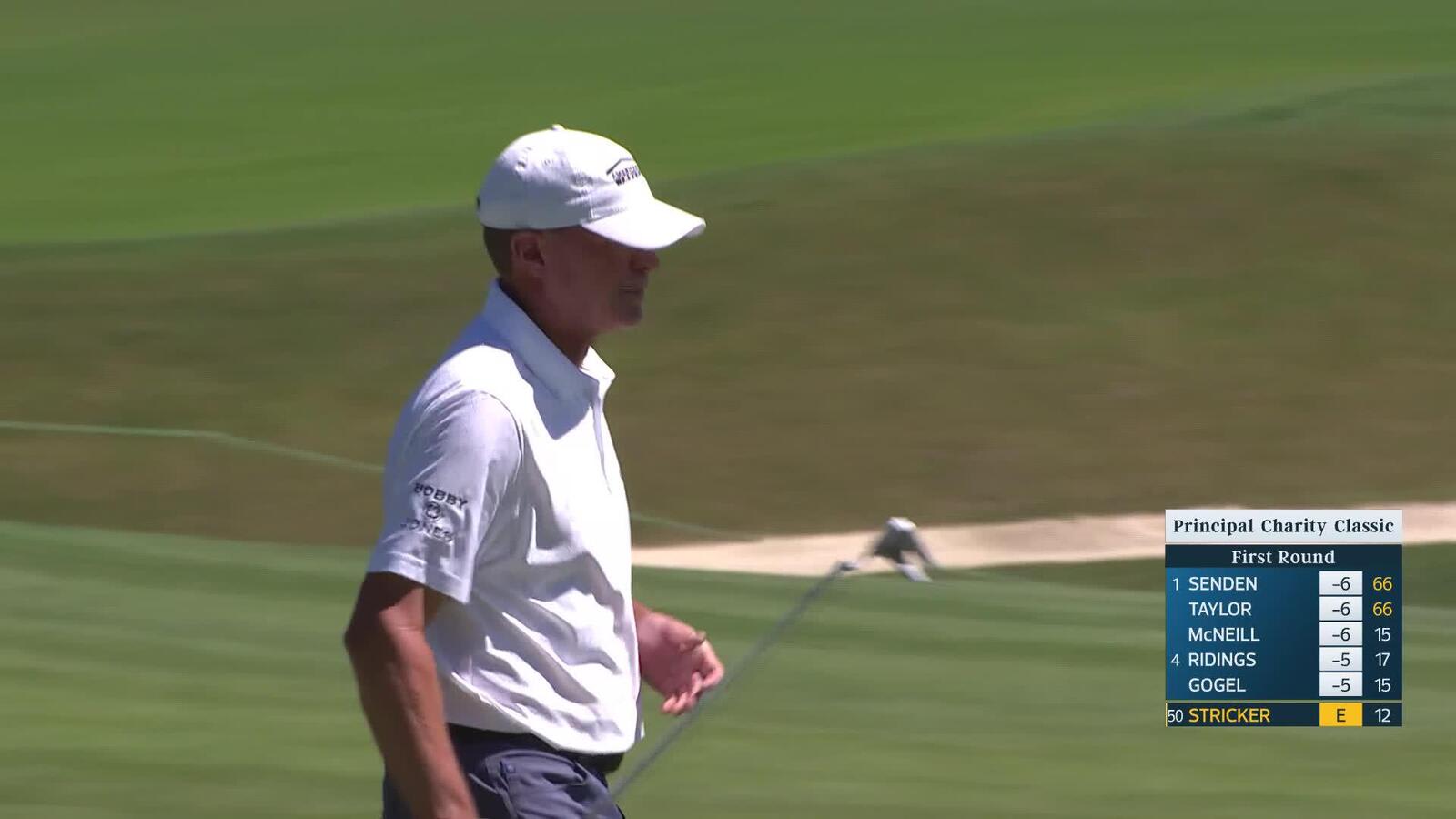 Steve Stricker makes birdie on No. 13 at Principal Charity Classic