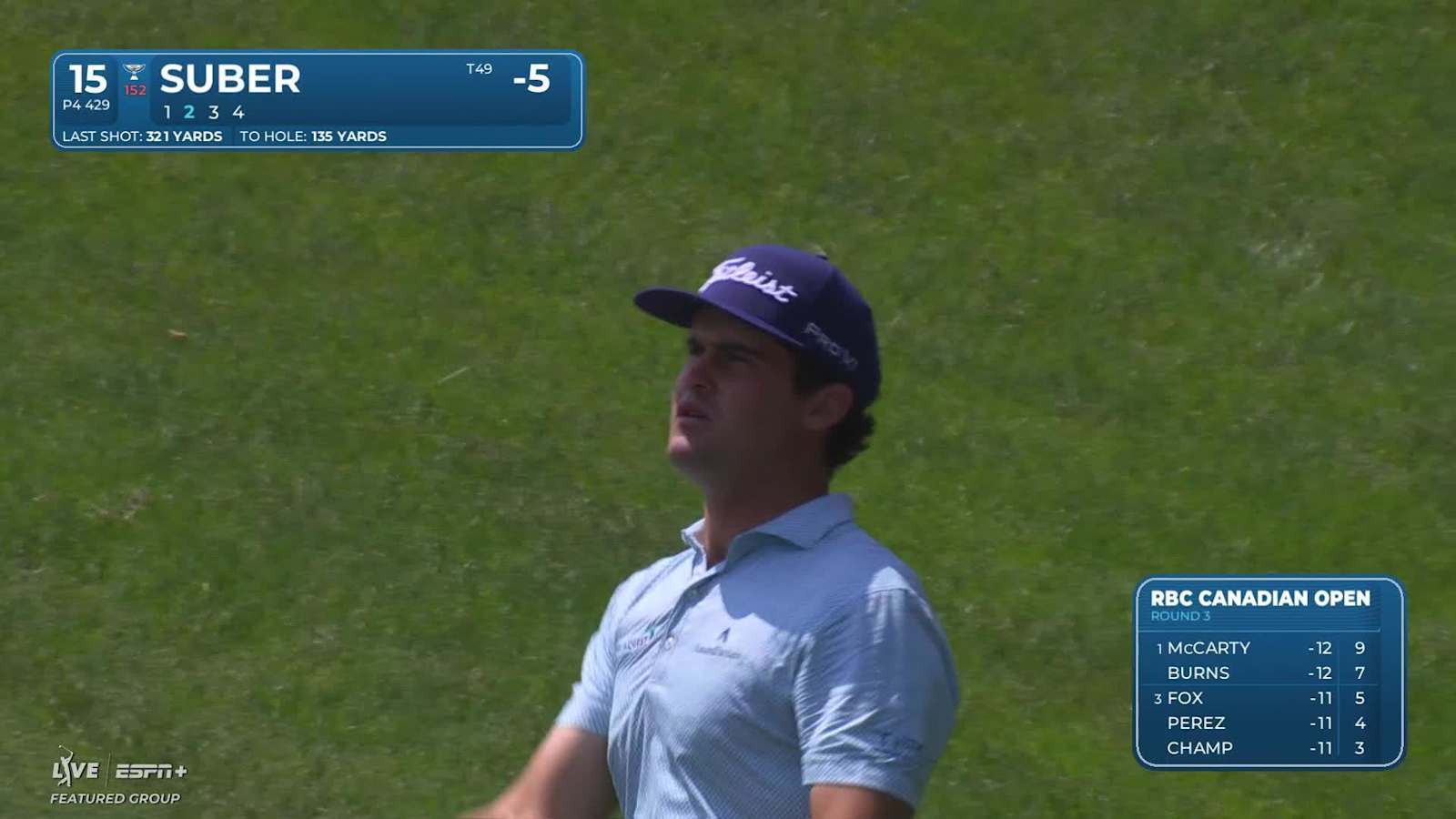 Jackson Suber sinks a 29-foot birdie putt on No. 15 at RBC Canadian