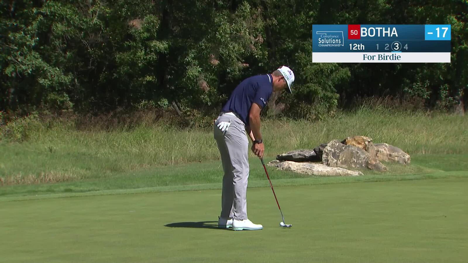 Barend Botha makes birdie on No. 12 at Compliance Solutions