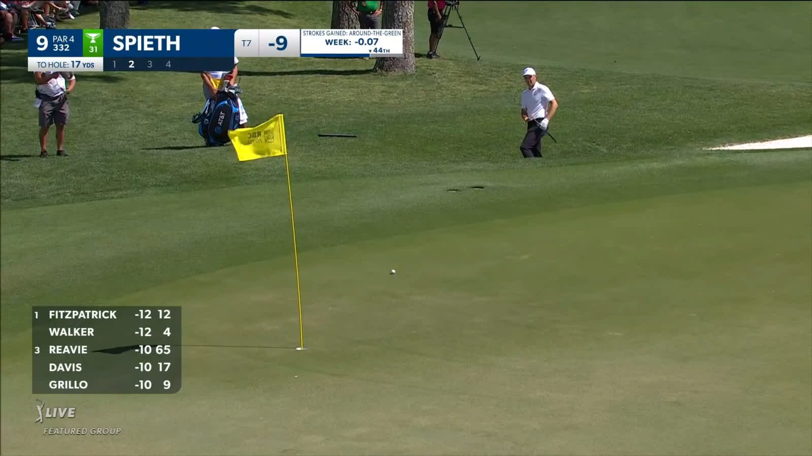 Jordan Spieth nearly chips in to set up birdie at RBC Heritage