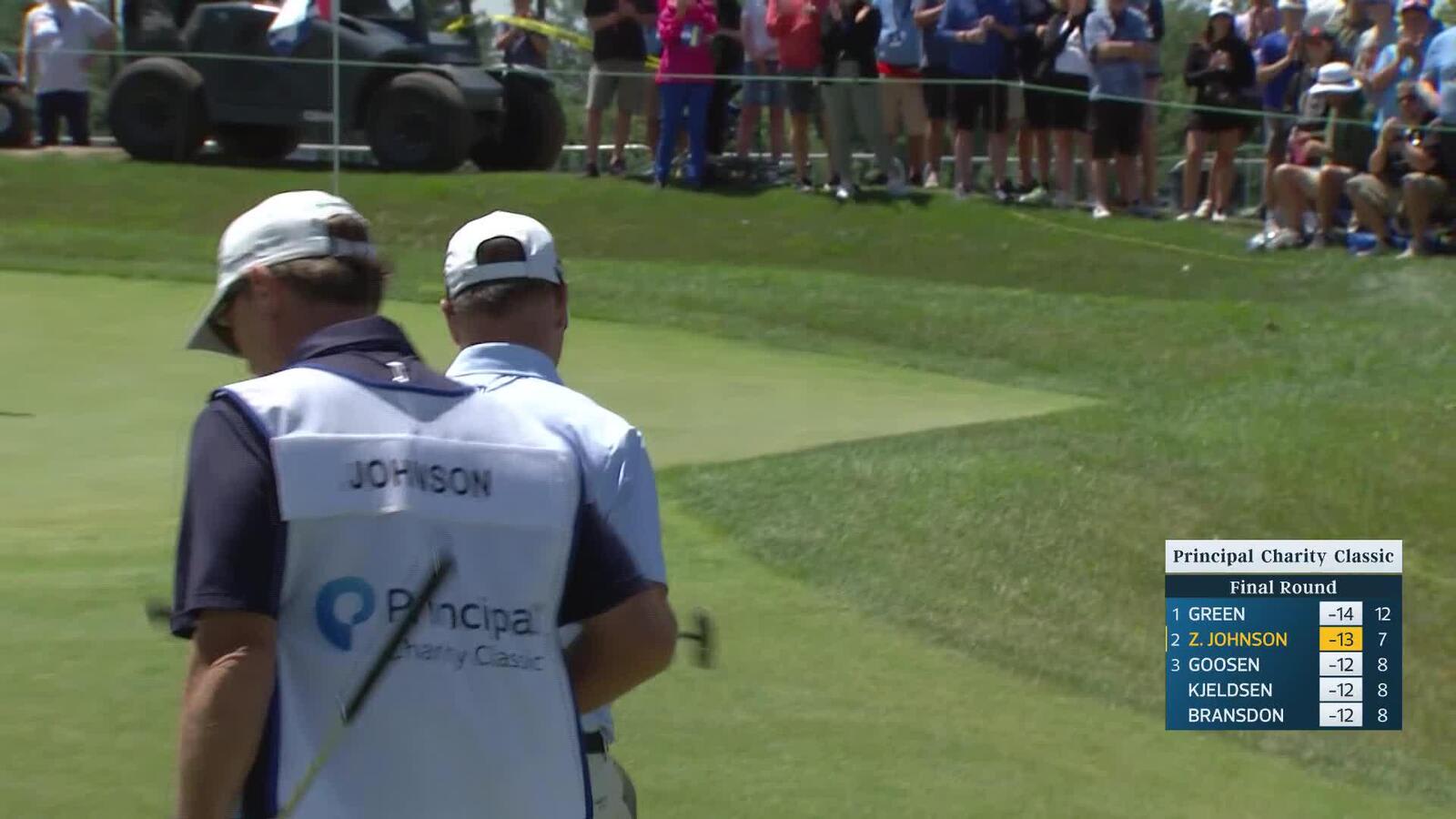 Zach Johnson makes birdie on No. 8 at Principal Charity Classic