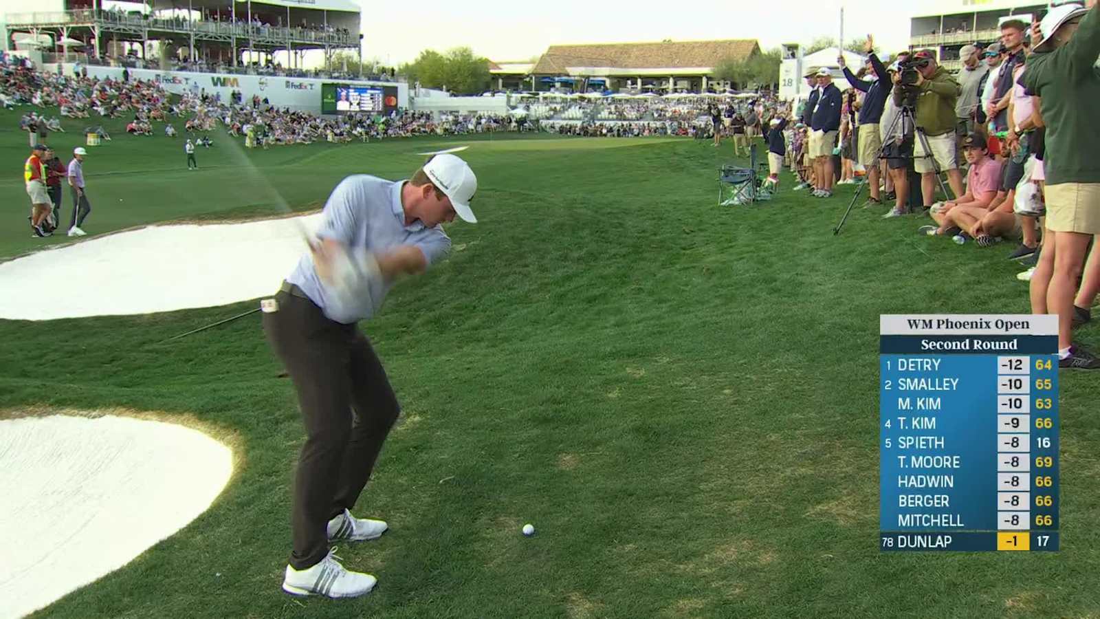 Nick Dunlap's awkward approach yields birdie to make the cut at WM Phoenix Open