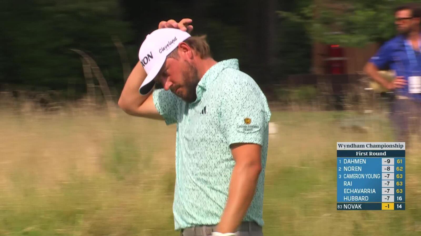 Andrew Novak makes birdie on No. 15 at Wyndham