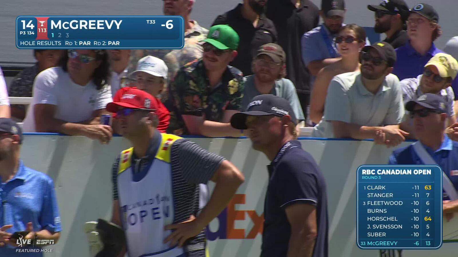 Max McGreevy hits tee shot to 14 feet, sets up birdie on No. 14 at RBC ...