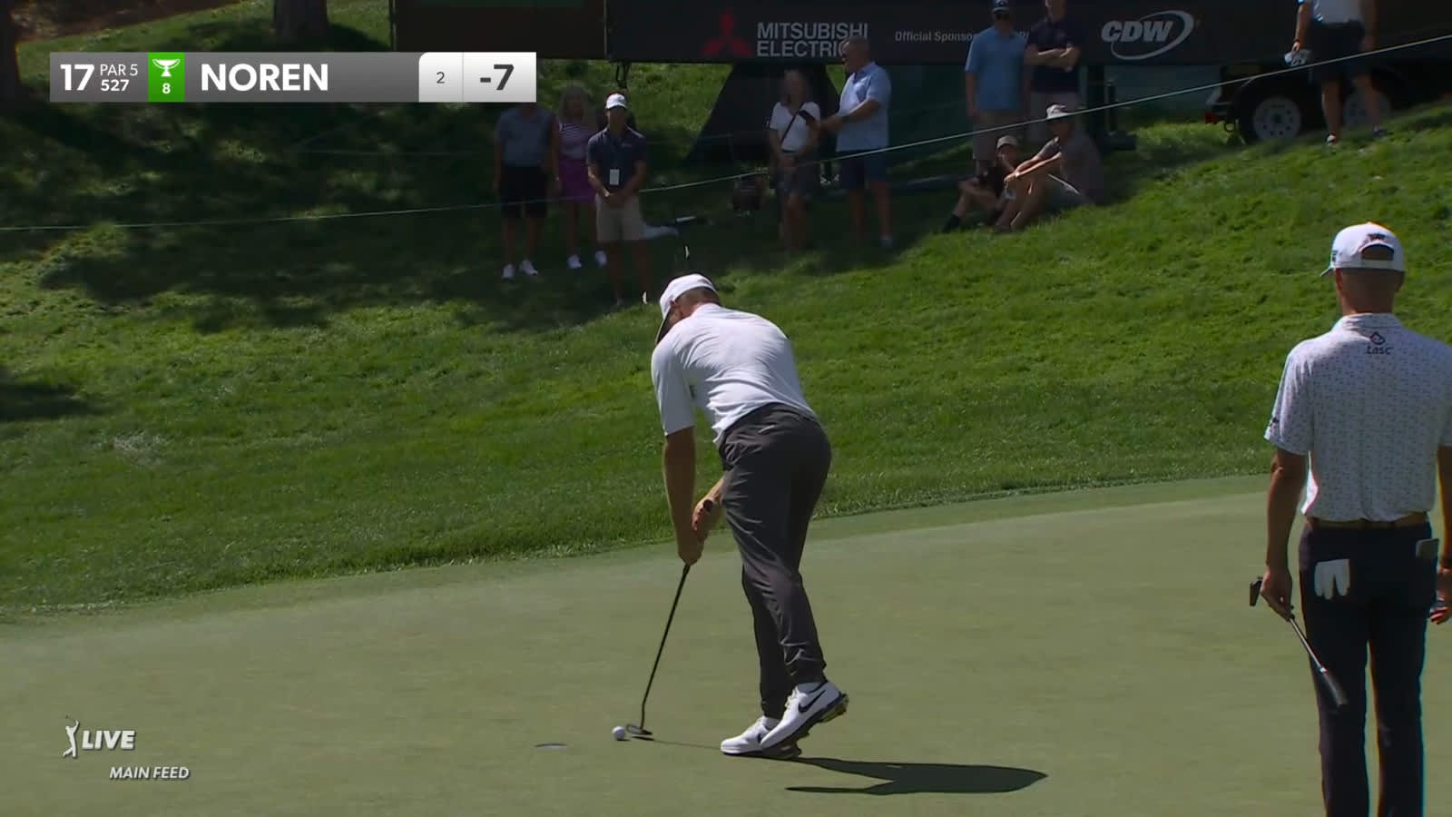 Alex Noren converts tap-in birdie putt at BMW Championship