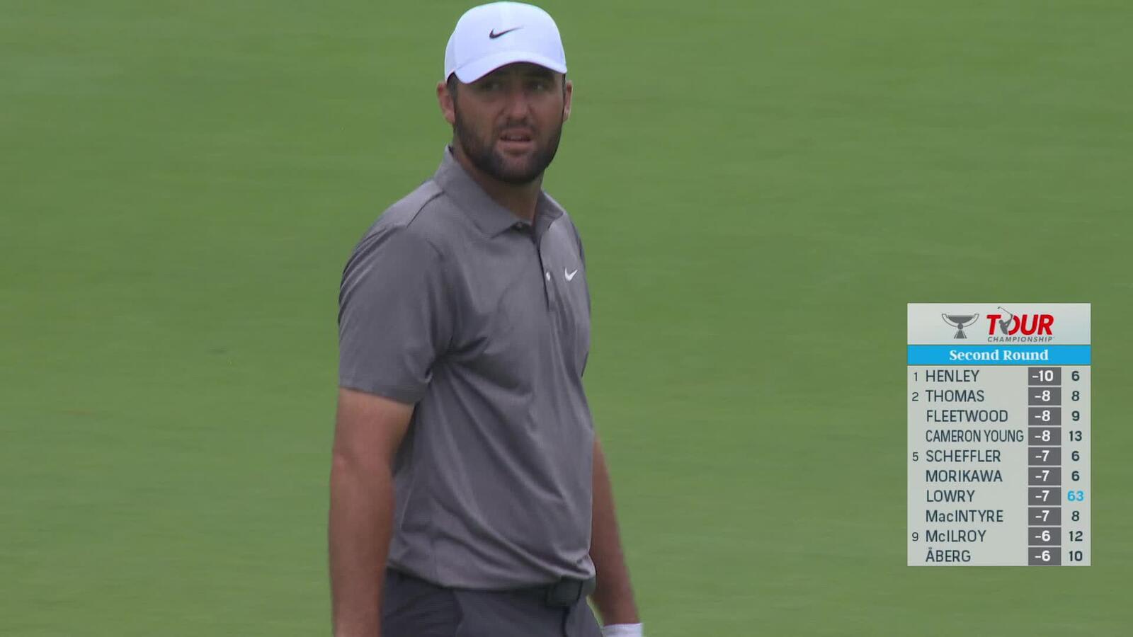 Scottie Scheffler cans long-range birdie at TOUR Championship