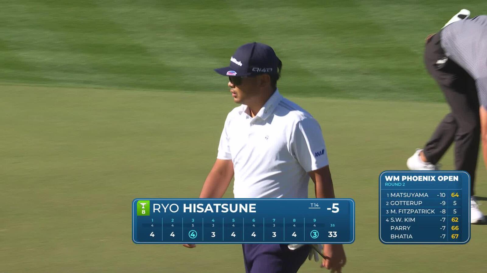 Ryo Hisatsune drains 10-foot birdie putt on No. 9 at WM Phoenix Open