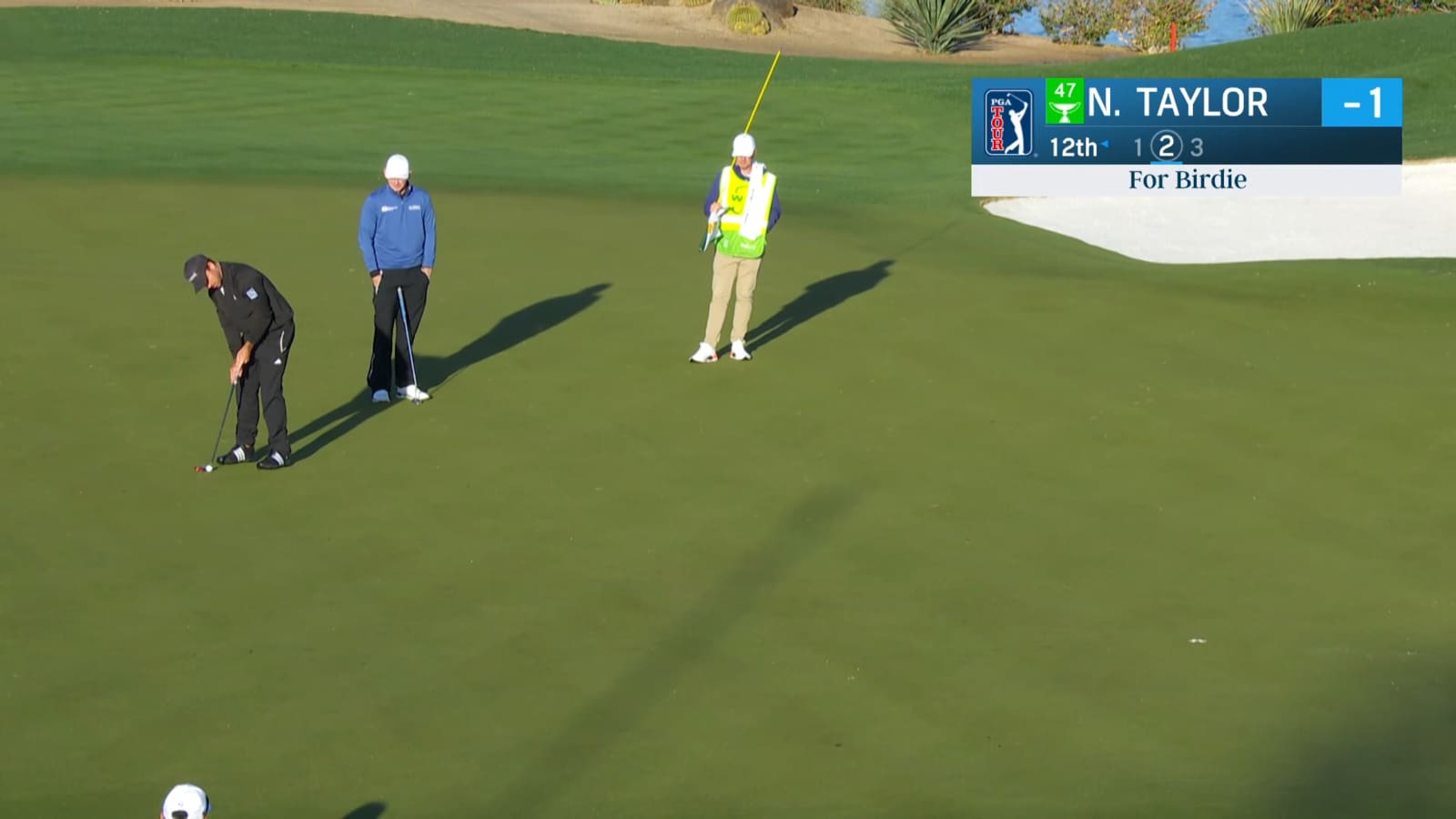 Nick Taylor holes a 32-foot birdie putt at WM Phoenix Open