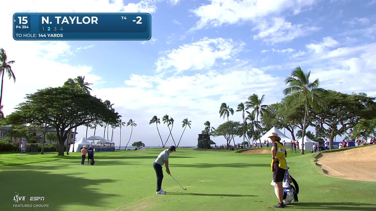 Nick Taylor hits 144-yard approach to 8 feet, sets up birdie on No. 16 ...