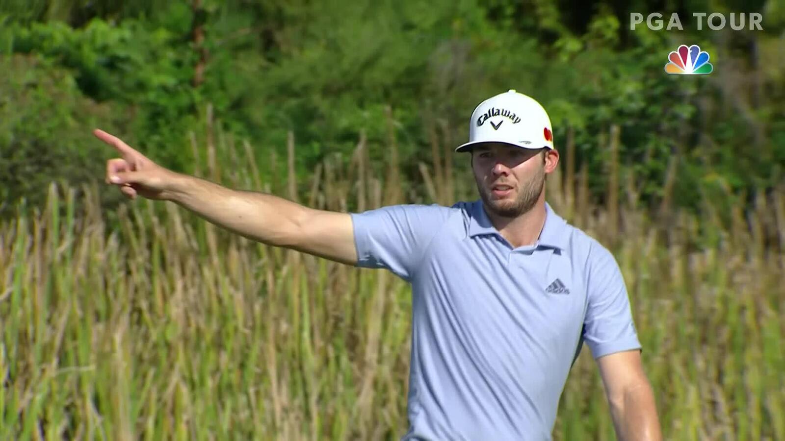 Sam Burns' incredible chip-in birdie at Hero