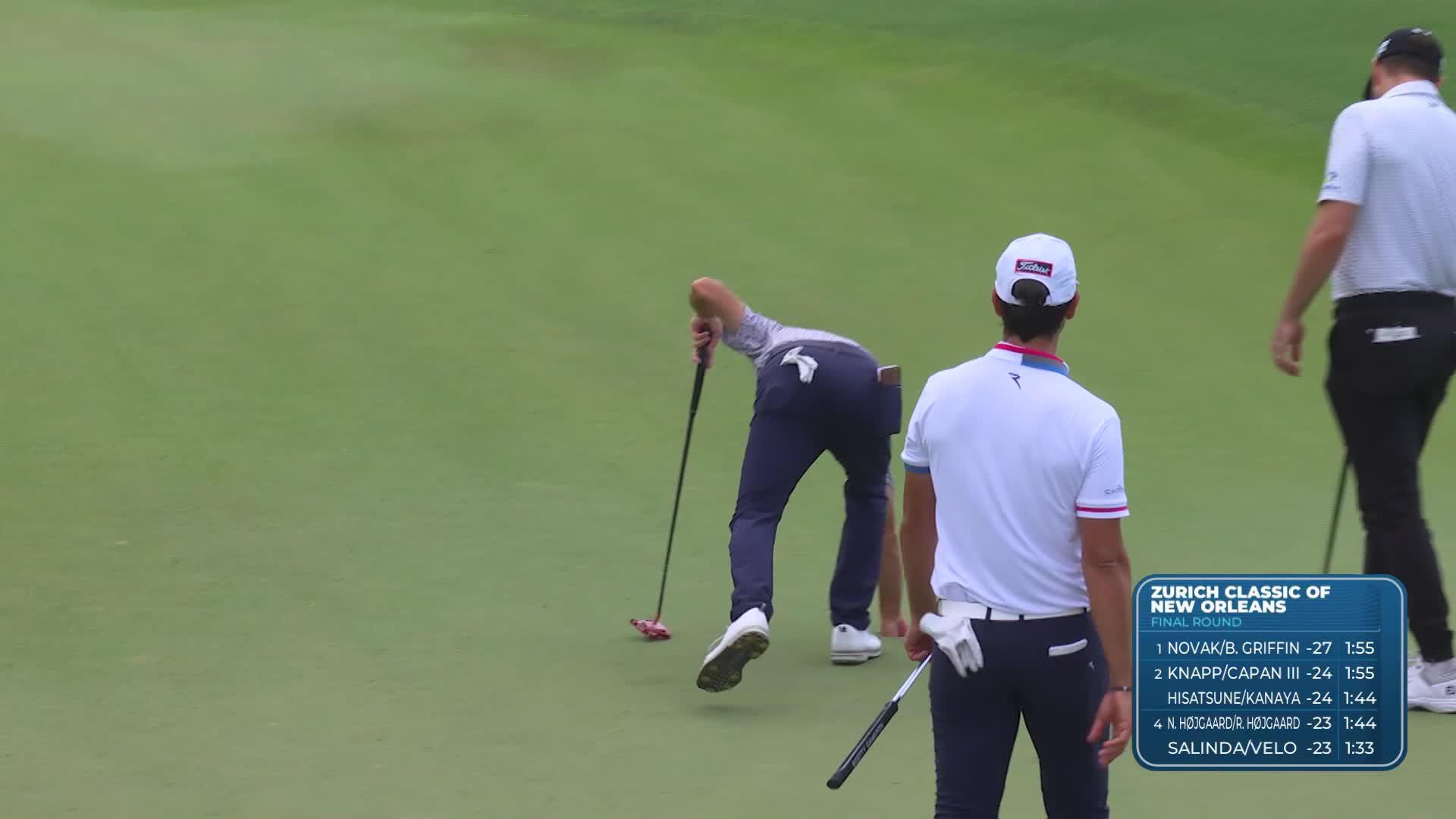 Team Jacob Bridgeman/Chandler Phillips drops one in from long range for ...