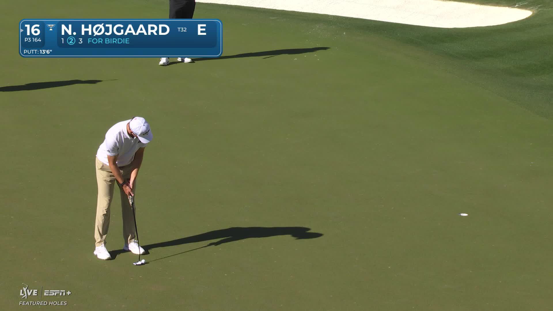 Nicolai Højgaard drains 13-foot birdie putt at WM Phoenix Open