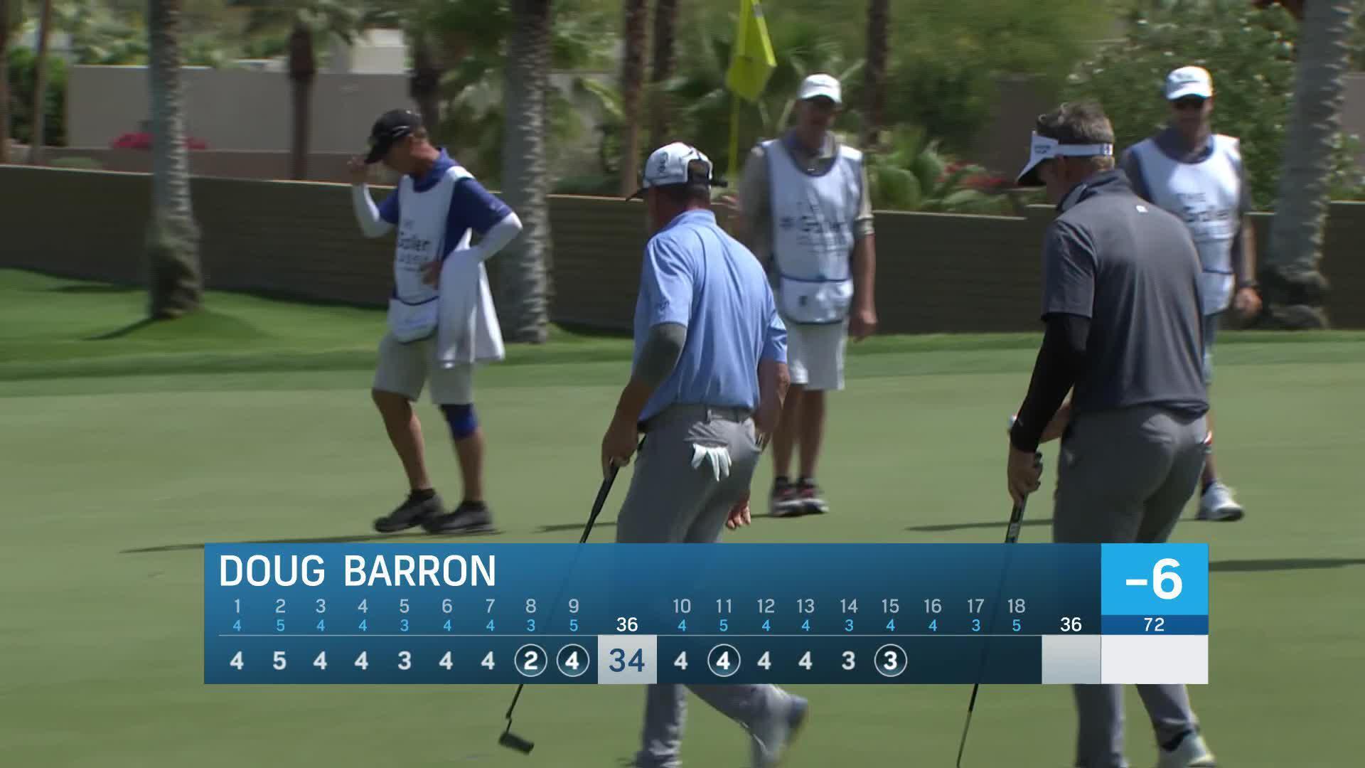 Doug Barron holes out for birdie on No. 15 at Galleri Classic