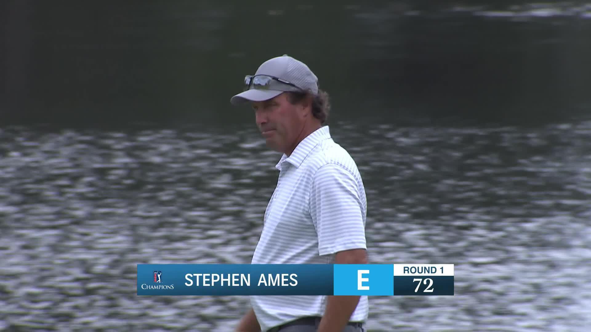 Stephen Ames makes birdie on No. 18 at Mitsubishi