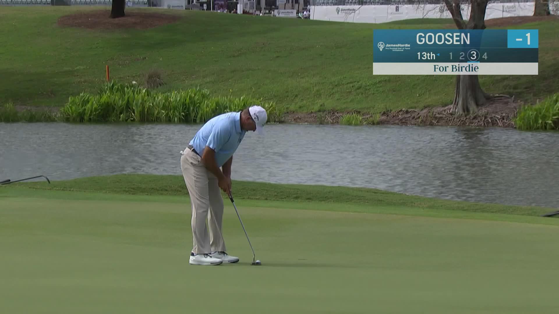 Retief Goosen makes birdie on No. 13 at James Hardie