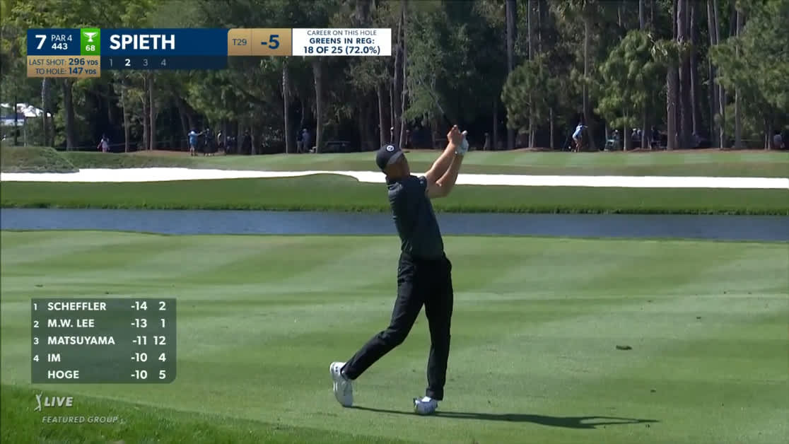 Jordan Spieth sticks approach to set up birdie at THE PLAYERS