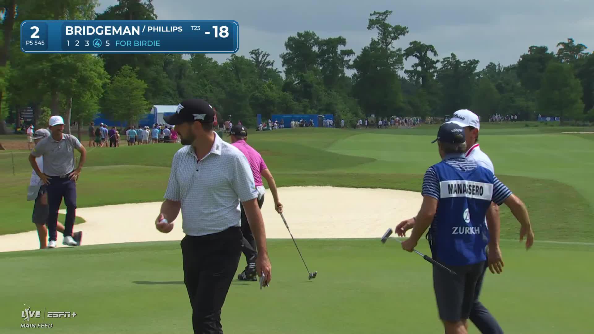 Team Jacob Bridgeman/Chandler Phillips makes birdie at Zurich Classic