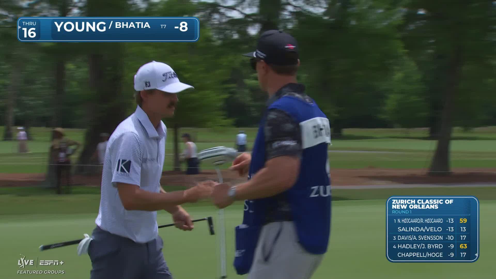 Carson Young makes birdie on No. 7 at Zurich Classic