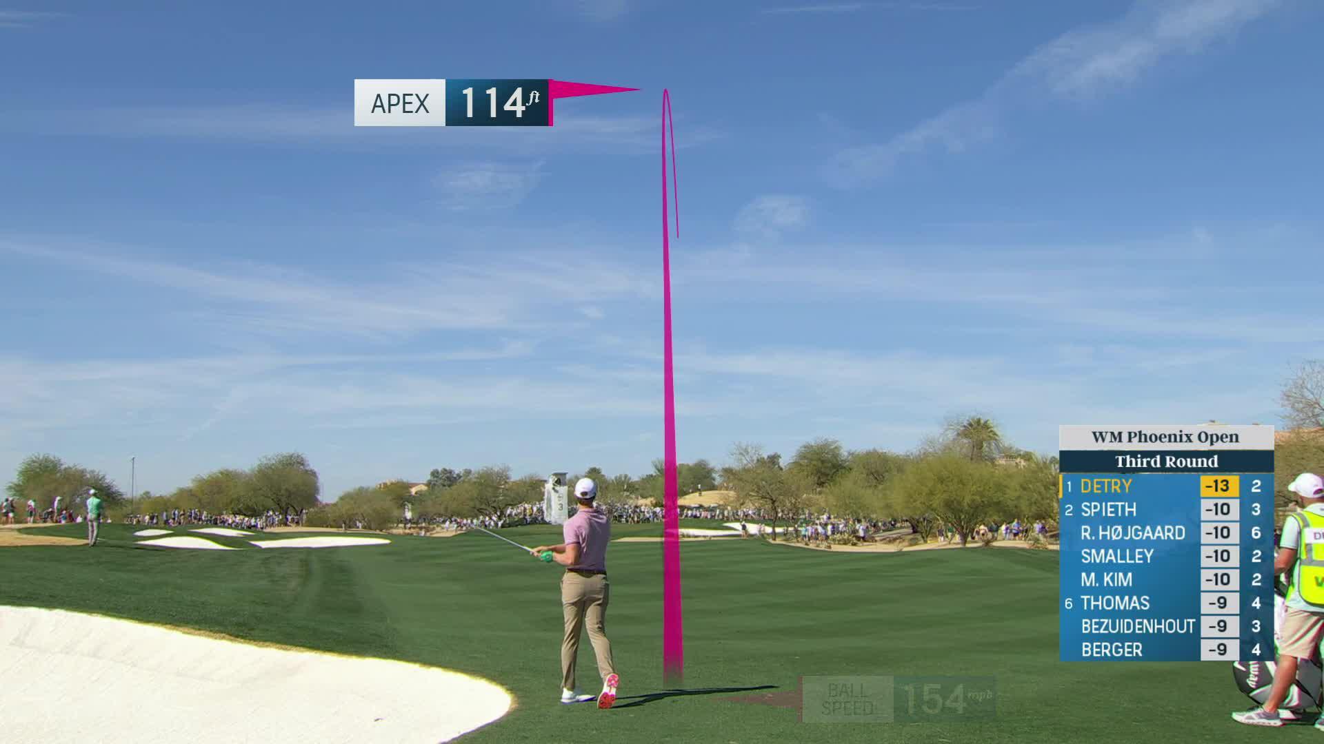Thomas Detry uses slope behind green to set up birdie at WM Phoenix Open