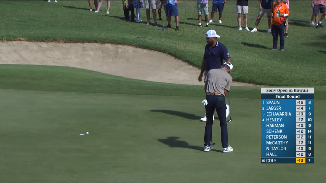 Eric Cole holes birdie putt at Sony Open